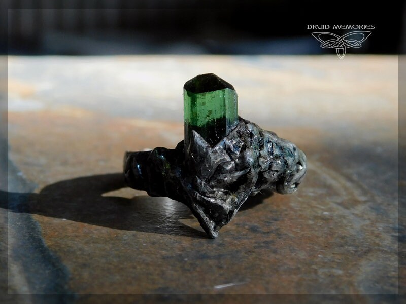 Tourmaline Ring "sirius", Great Energetic Ring, Druid Ring - Etsy