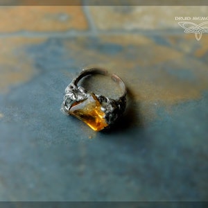 Citrine Ring the Sun of Thelidon, Druid Magic Ritual Ring - Etsy