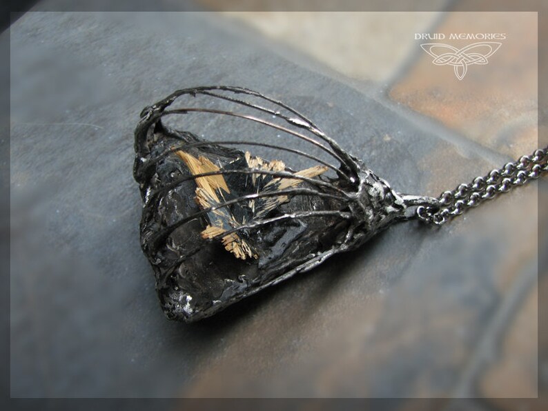 Gold Rutile Titanium Crystal Pendant ornubiran. - Etsy