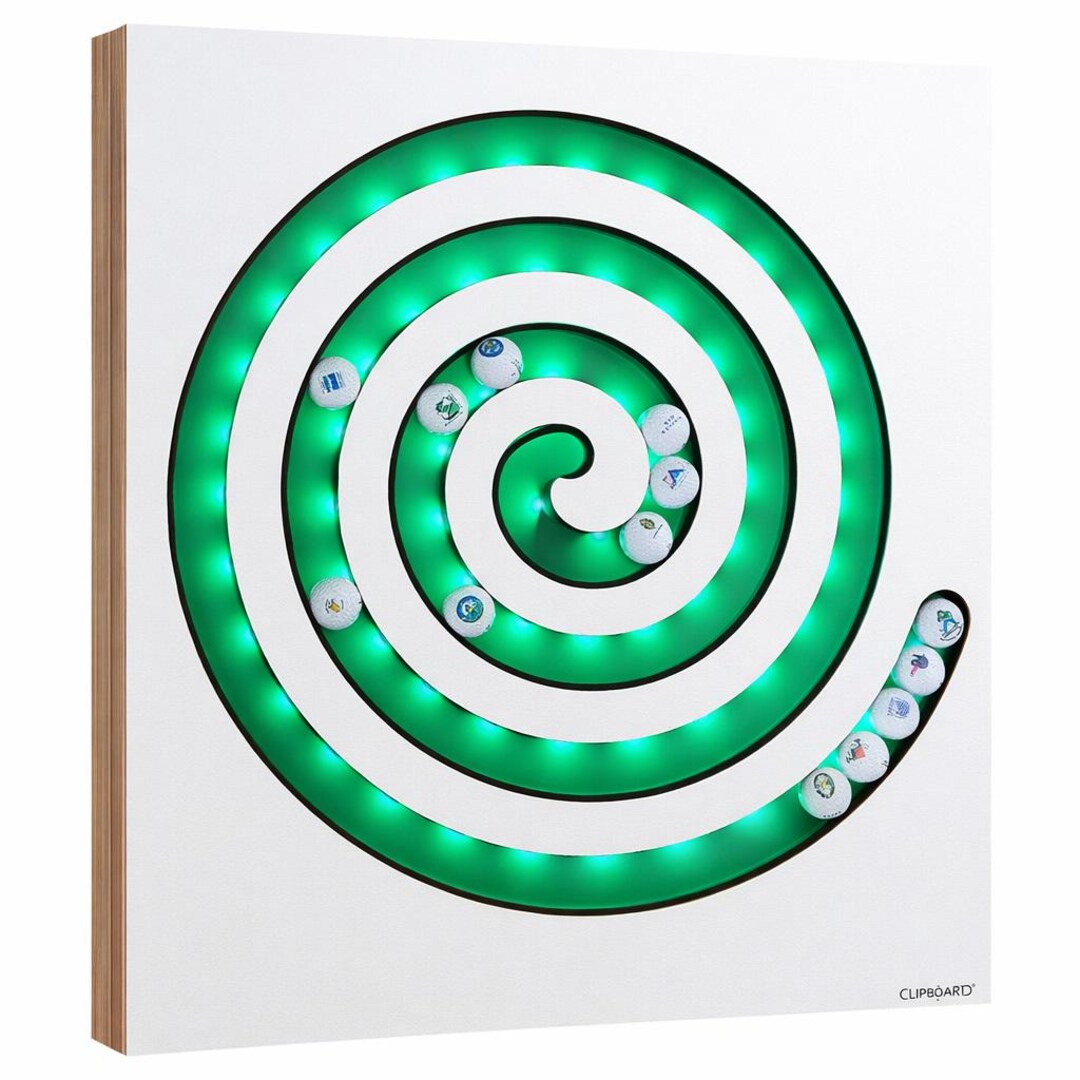 Wooden Golf Ball Spiral Display With LED Light | Golf Ball Collector ...