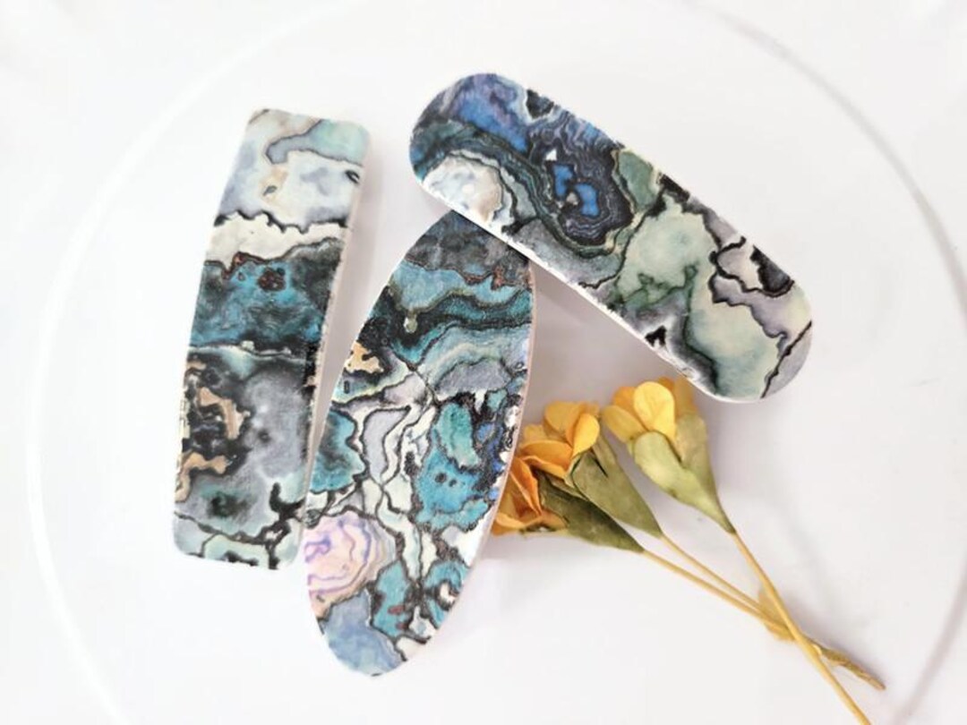 Faux Abalone Hair Clip | Boho Polymer Clay Barrette - Etsy