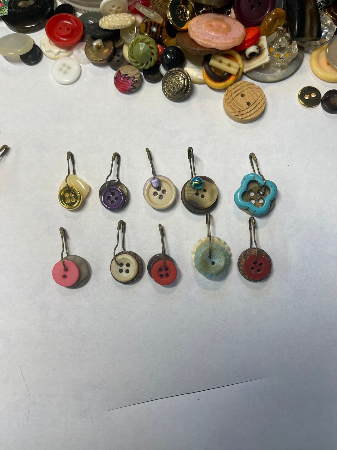 Bulb Pin Button Embellishments, Vintage Button Embellishments for Junk ...