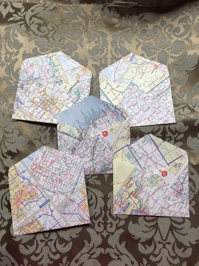 Tip Envelope | Travel Theme | Vintage | Map Book Page | Embellishments ...