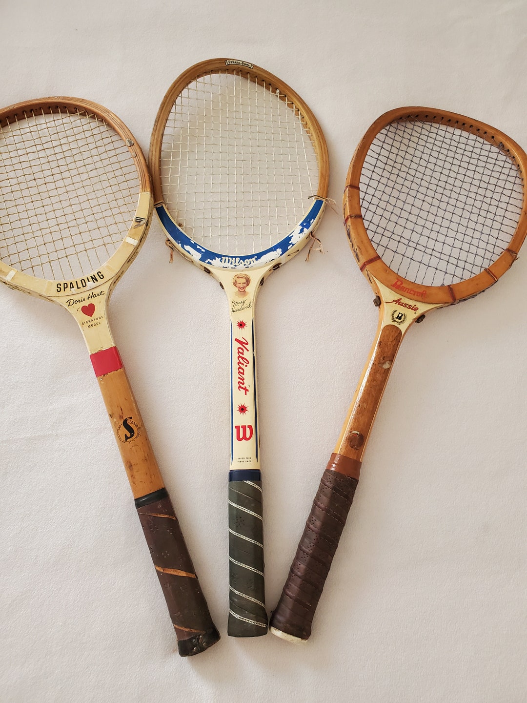 Vintage Tennis Rackets/racquets very Warped Wilson Mary Hardwick ...