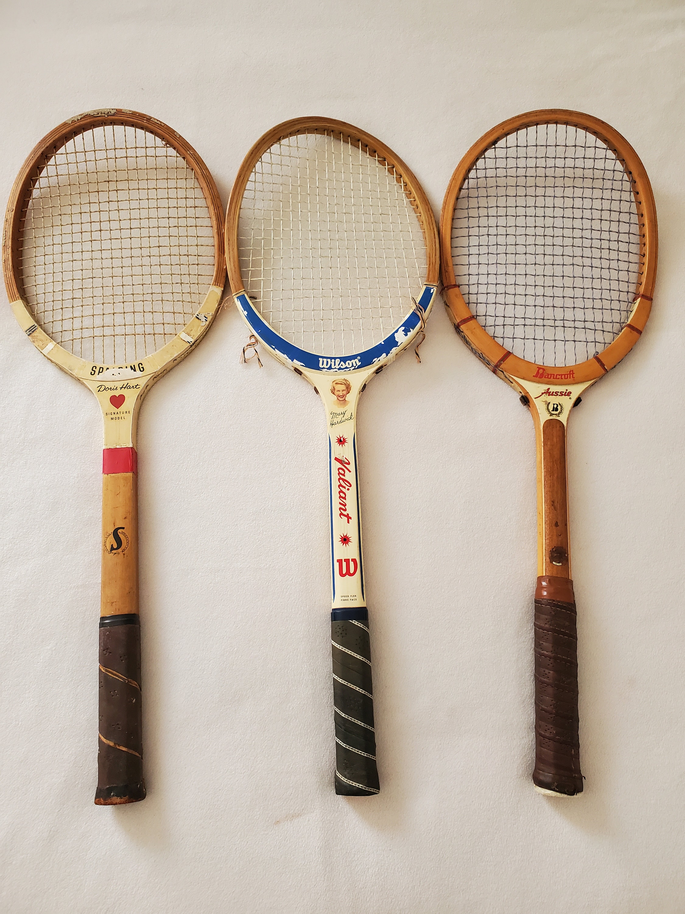 Vintage Tennis Rackets/racquets very Warped Wilson Mary Hardwick ...