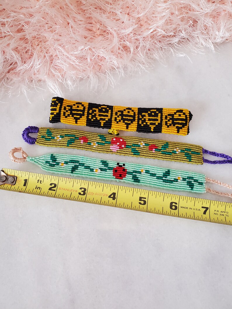 Friendship Bracelets Macrame Alpha Patterns Lady Bug Mushroom - Etsy