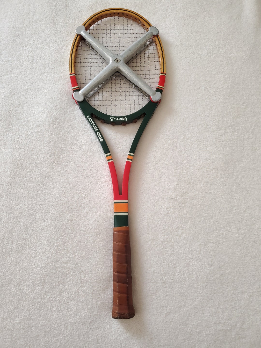 Vintage Tennis Racket/racquet Spalding Lotus One Metal Frame Belgium - Etsy
