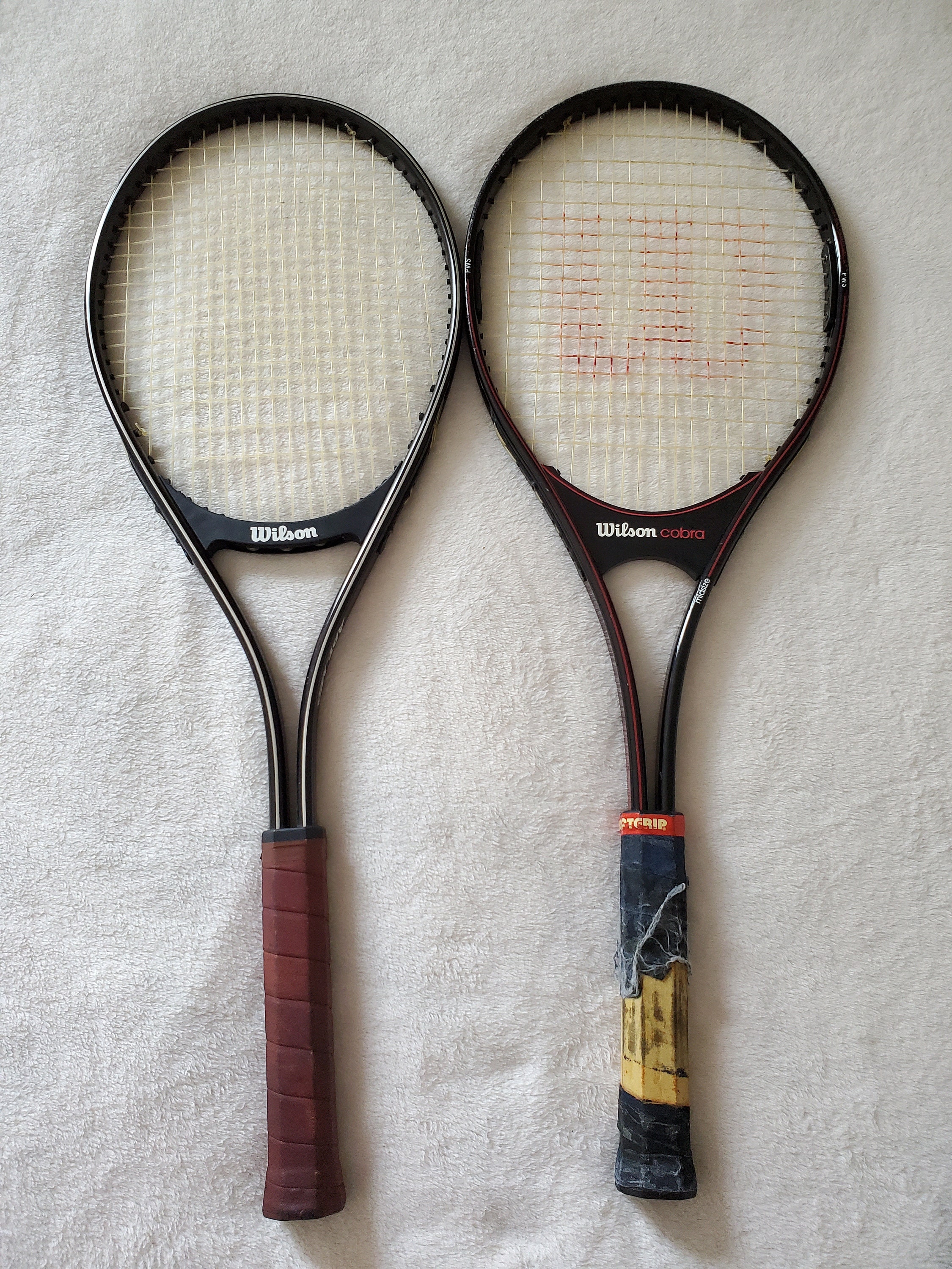 Vintage Tennis Rackets/racquets Wilson APT MID Wilson Cobra With Cover ...
