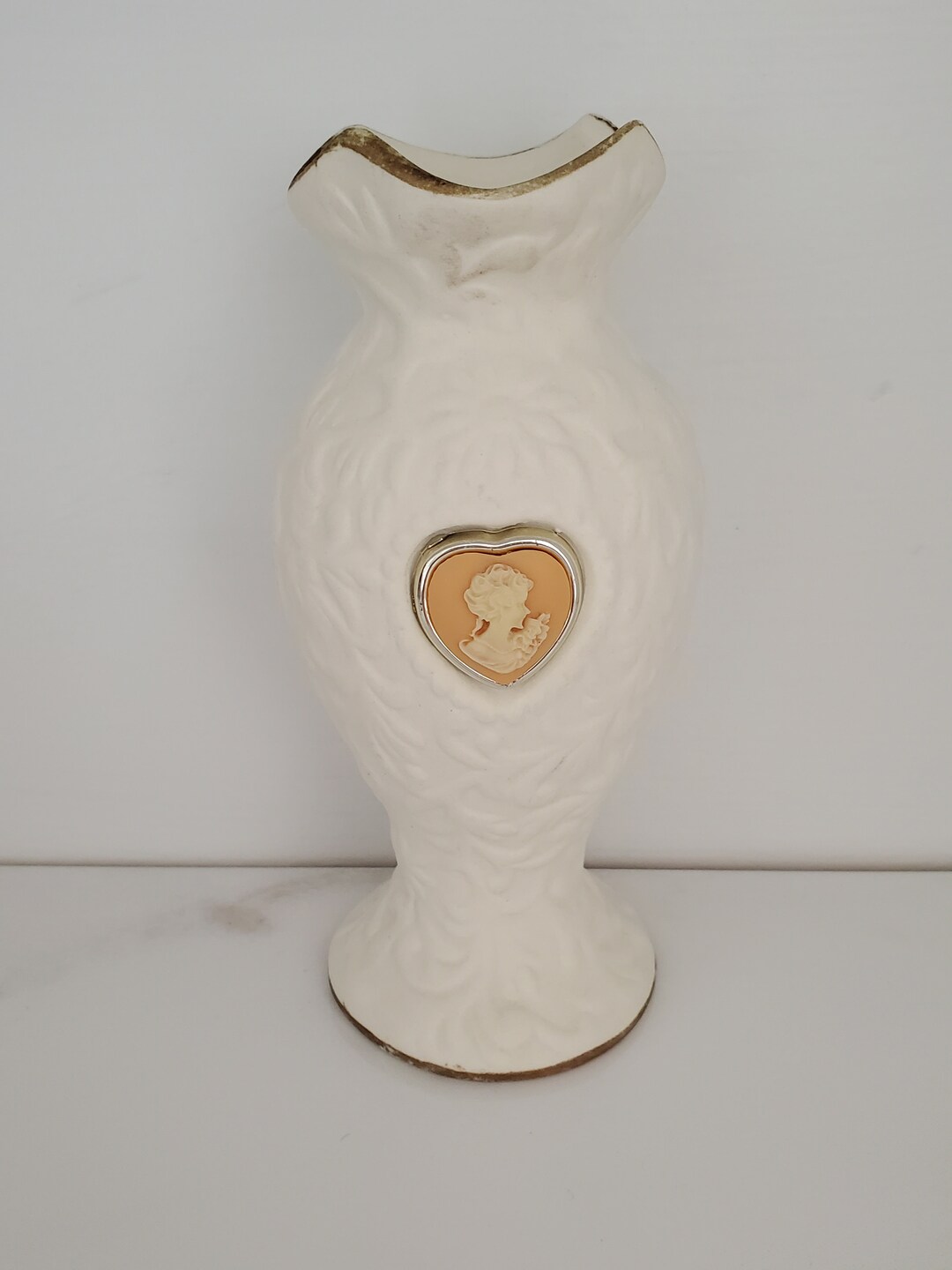 Vintage Wallace Porcelain Bisque Floral Bud Vase Heart-shaped Cameo - Etsy