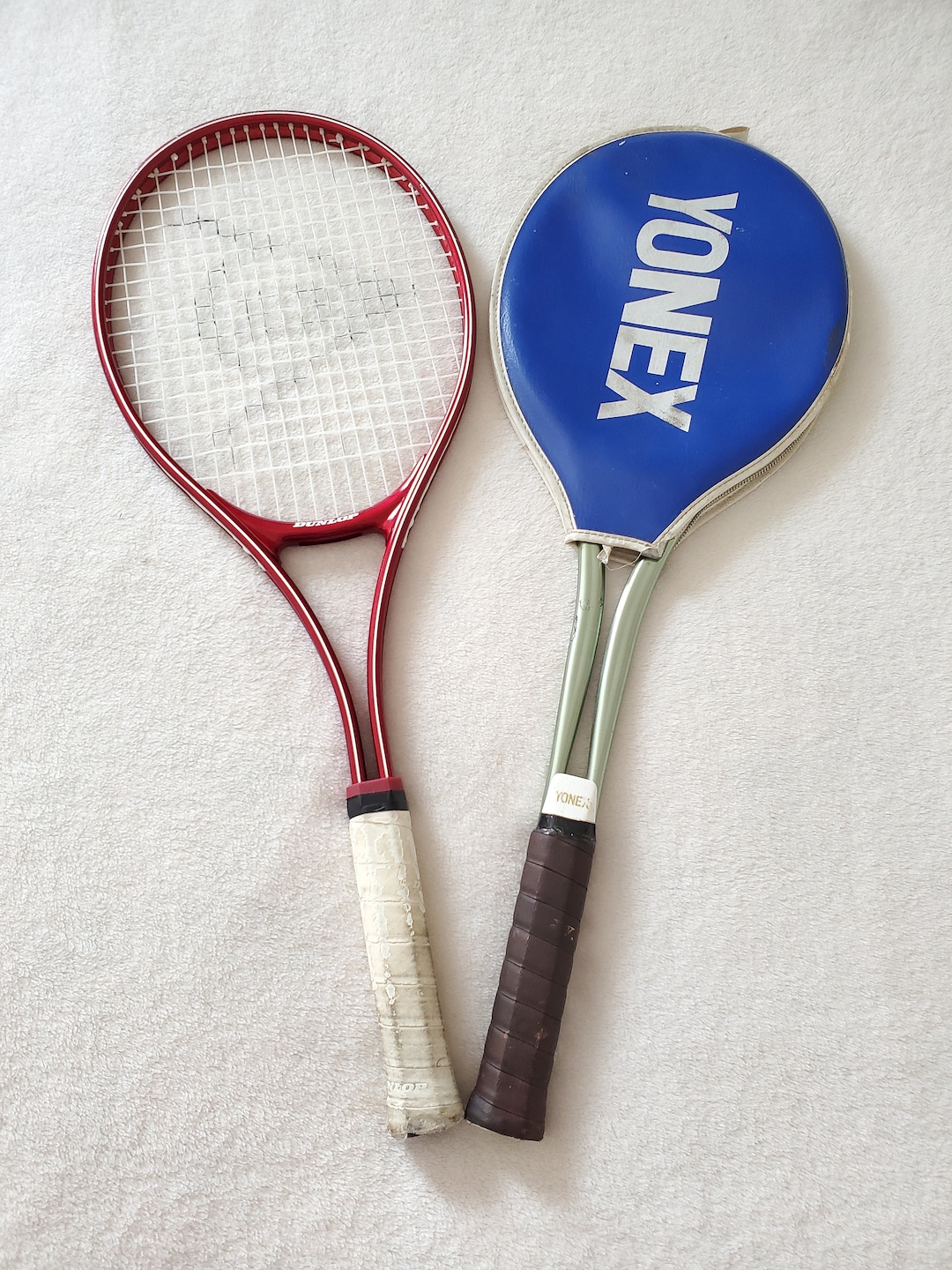 Vintage Tennis Rackets/racquets Dunlop Yonex YY 8500 With Cover Set of ...