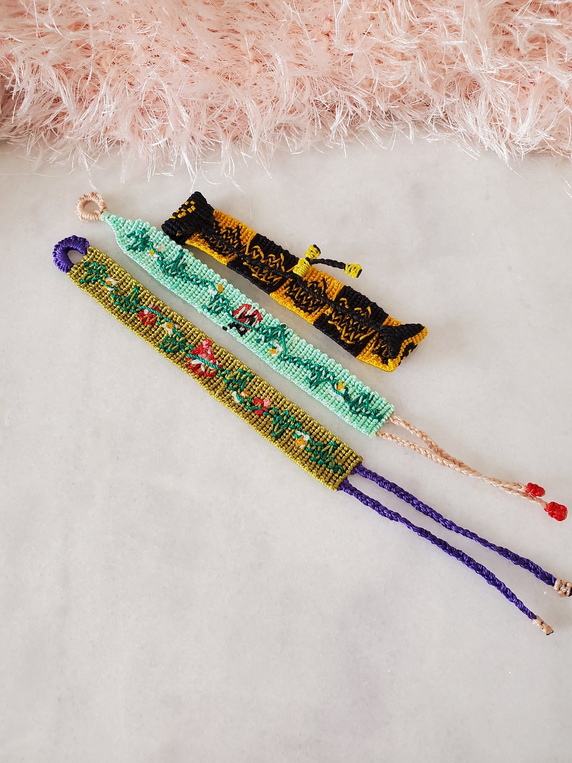 Friendship Bracelets Macrame Alpha Patterns Lady Bug Mushroom - Etsy