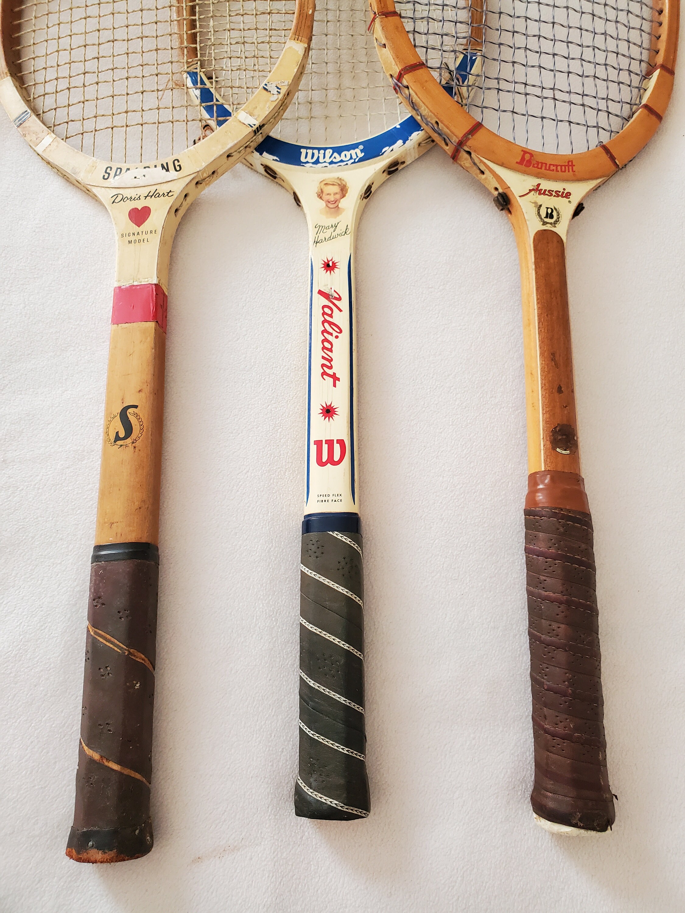 Vintage Tennis Rackets/racquets very Warped Wilson Mary Hardwick ...