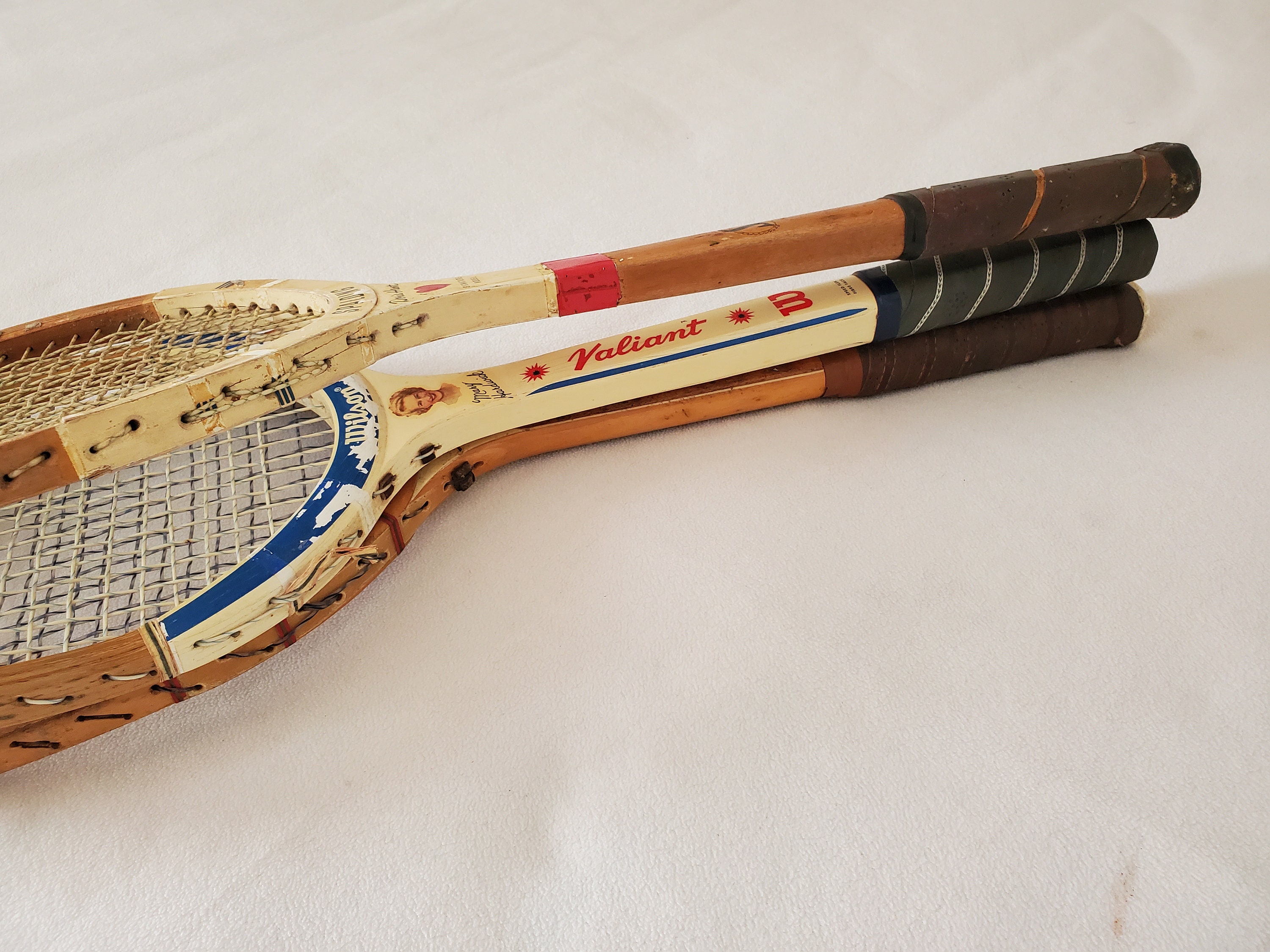 Vintage Tennis Rackets/racquets very Warped Wilson Mary Hardwick ...