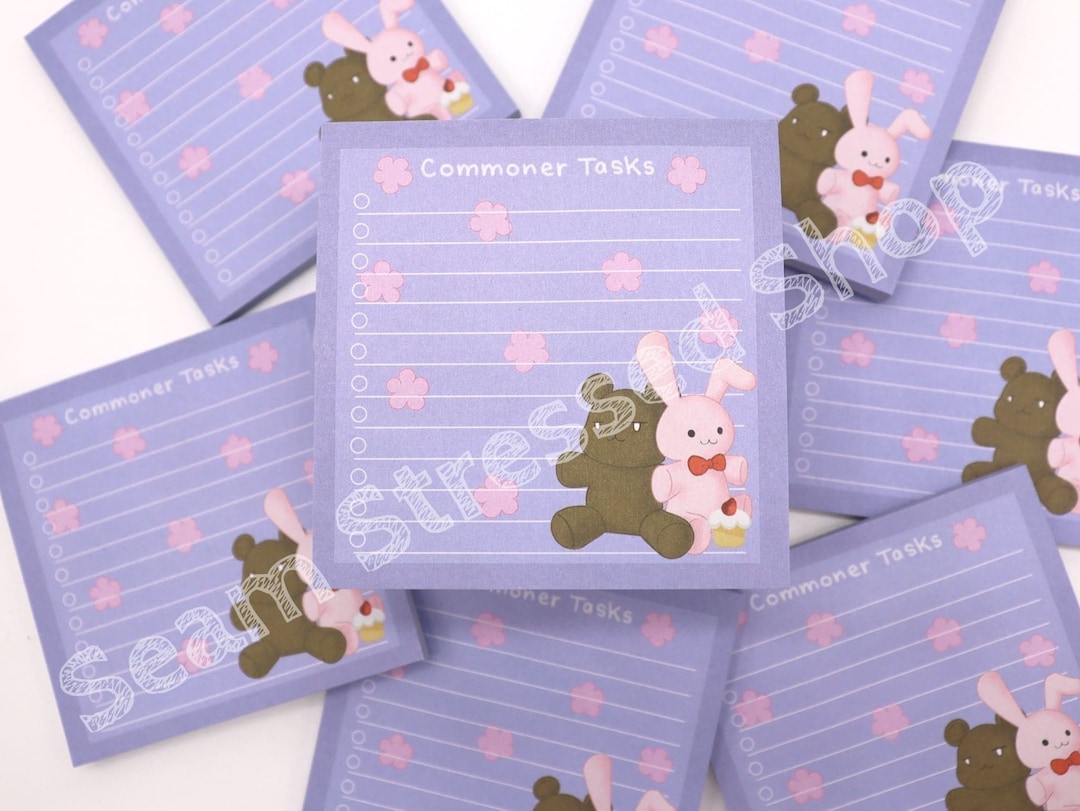 Commoner's Notes, Bunny and Bear, 50 Sheet Sticky Notes, Post-it Notes ...