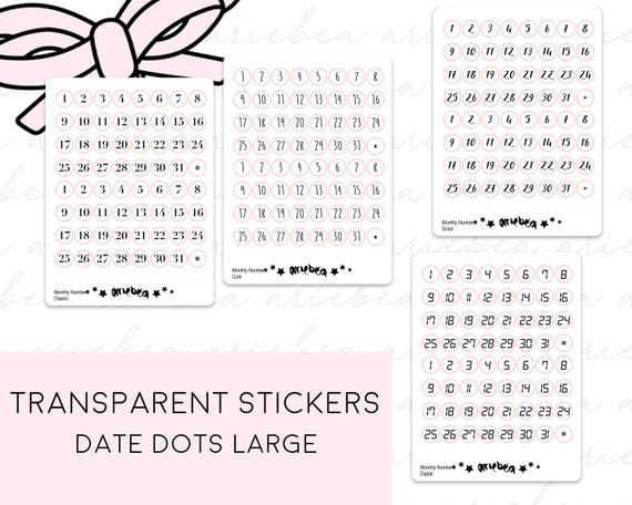 Paper, Party & Kids Stickers FS197 ECLP Date Dot Stickers BuJo Stickers ...