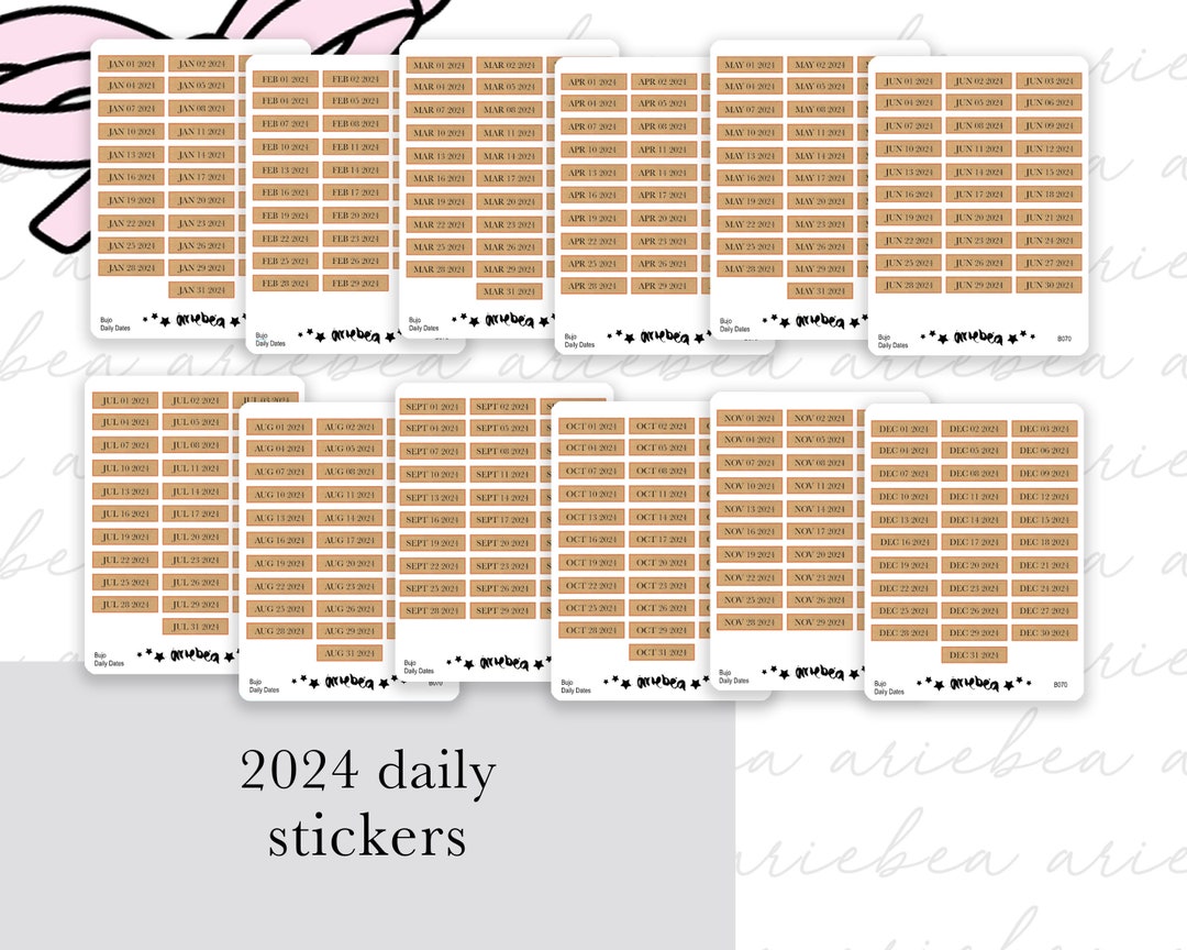 Daily 365 Days 2024 Bullet Journal Planner Stickers - Etsy