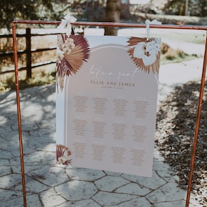 Seating Chart Wedding, Boho Chic Seating Chart, Boho Seating Chart Sign ...