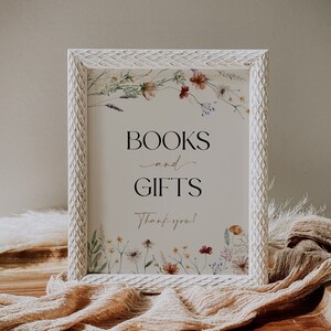 Books and Gifts Sign, Boho Baby Shower Books and Gifts Sign Template ...