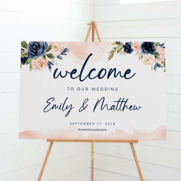 Navy and Blush - Etsy