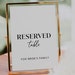 Reserved Sign Template Wedding Reserved Sign Reservation | Etsy