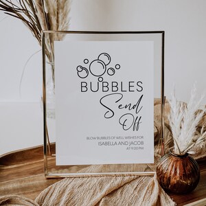 Bubbles Send off Sign, Wedding Blow Bubbles Sign, Wedding Send off Sign ...