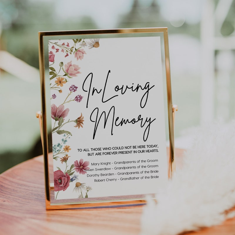 In Memoriam Sign - Etsy