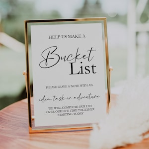 Bucket List Sign, Wedding Bucket List, Boho Wedding Sign ELG021VSD - Etsy