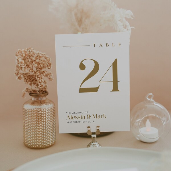 Gold Table Numbers - Etsy