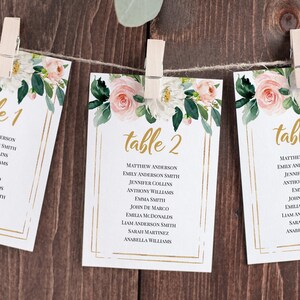 Floral Seating Chart, Wedding Seating Chart Template, Hanging Seating ...