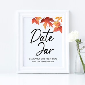 Date Jar Sign, Bridal Shower Date Jar Sign, Share Your Date Night Idea ...