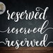 Reserved SVG Reserved sign Reserved decal SVGFILES | Etsy