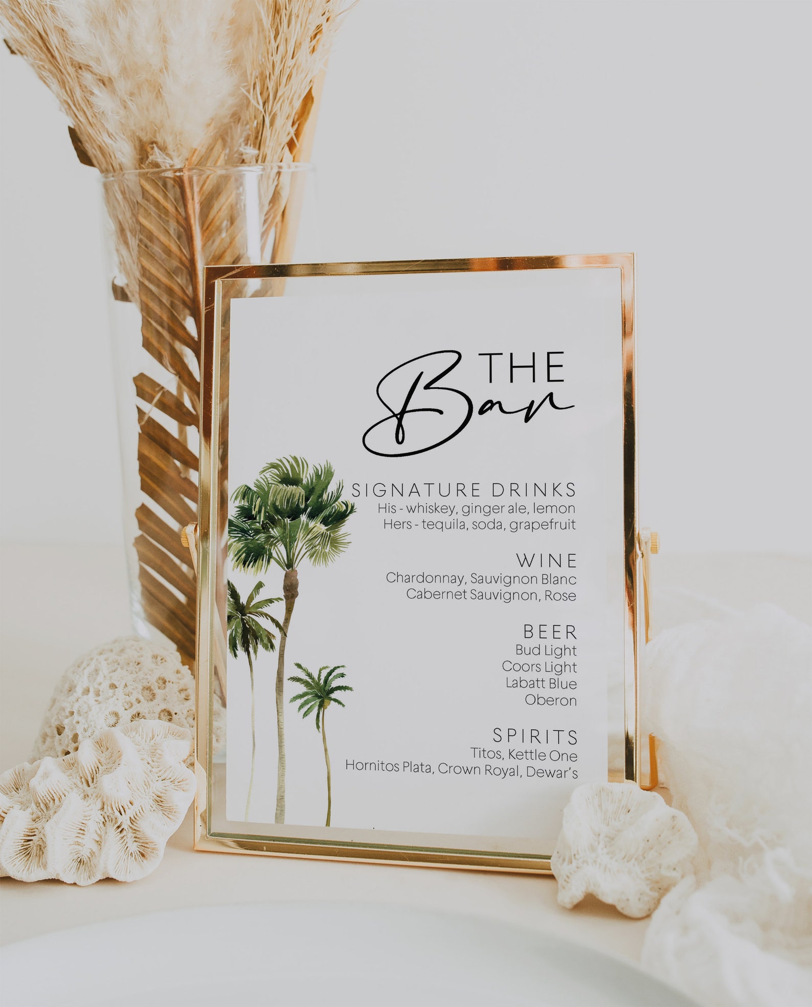Bar Menu Sign Tropical Bar Menu Bar Menu Template Instant | Etsy