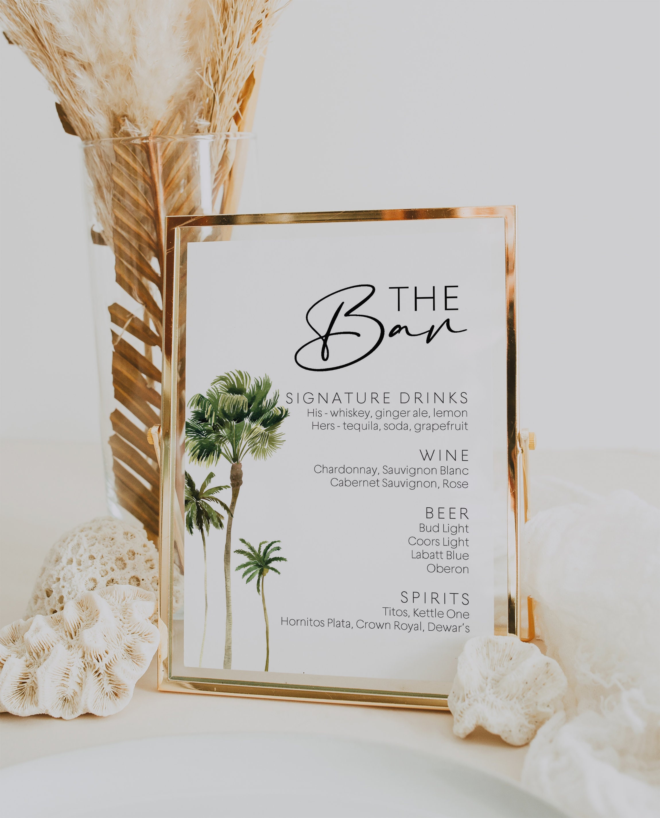 Bar Menu Sign Tropical Bar Menu Bar Menu Template Instant | Etsy