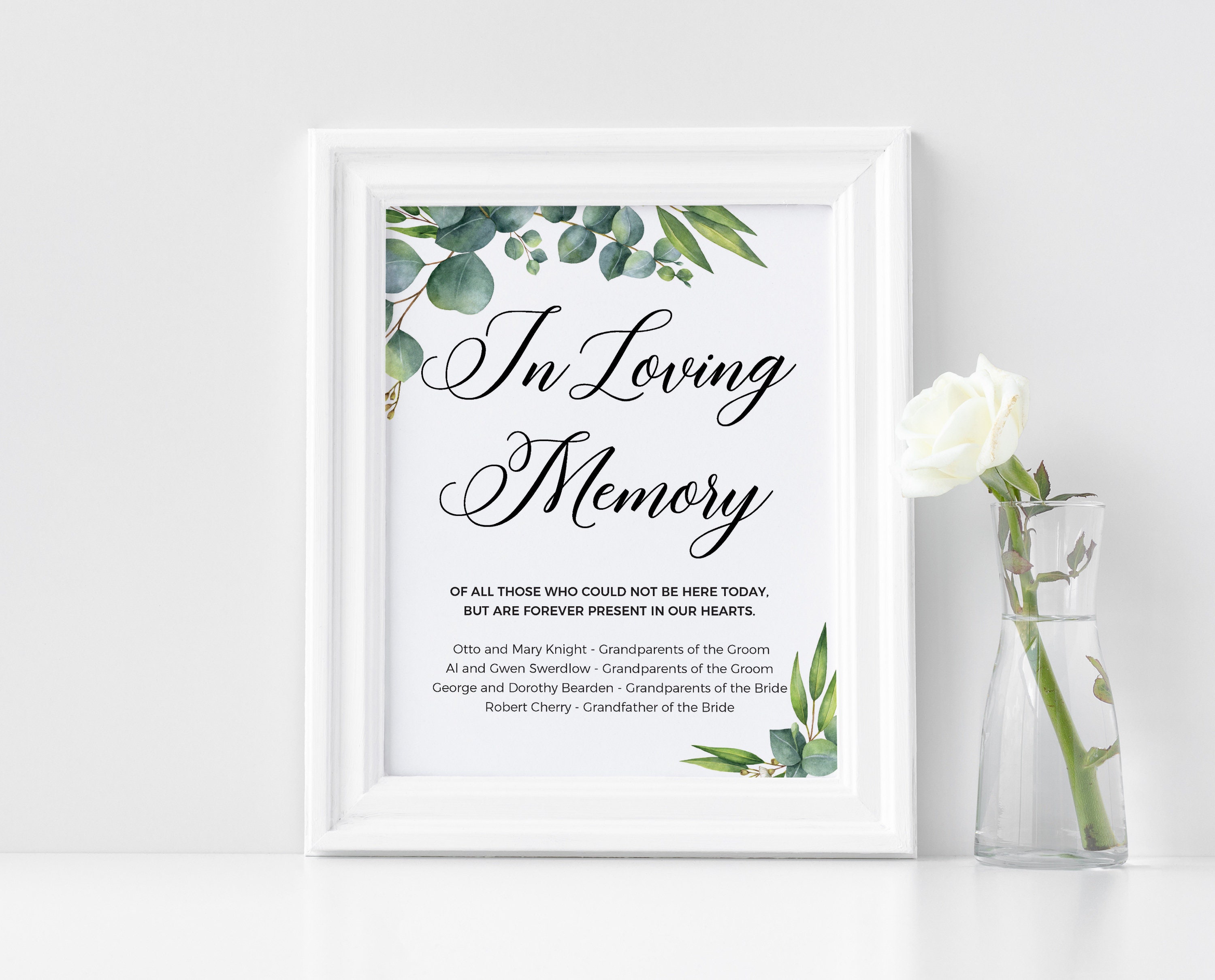 In loving memory sign Wedding in loving memory Wedding sign | Etsy