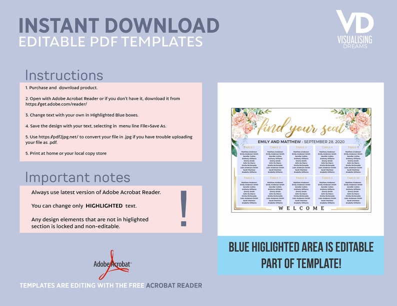 Flower Seating Chart Gold Seating Chart Seating Chart | Etsy