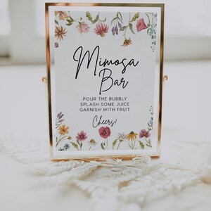 Floral Mimosa Bar Sign, Mimosa Bar Printable, Boho Wildflower ...