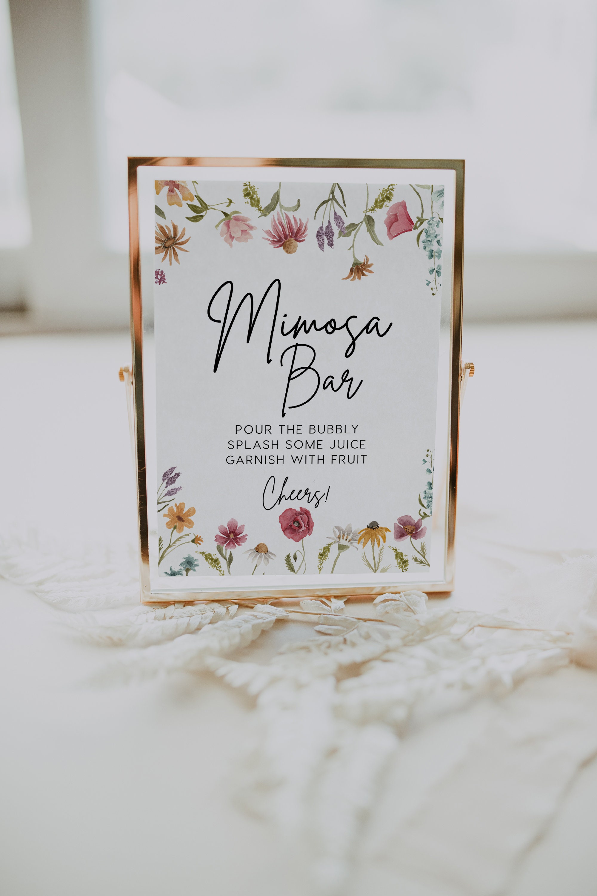 Floral Mimosa Bar Sign Mimosa Bar Printable Boho Wildflower - Etsy
