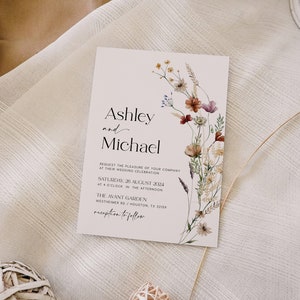 Boho Wedding Invitation Set, Wedding Invitation Bundle, Floral Wedding ...