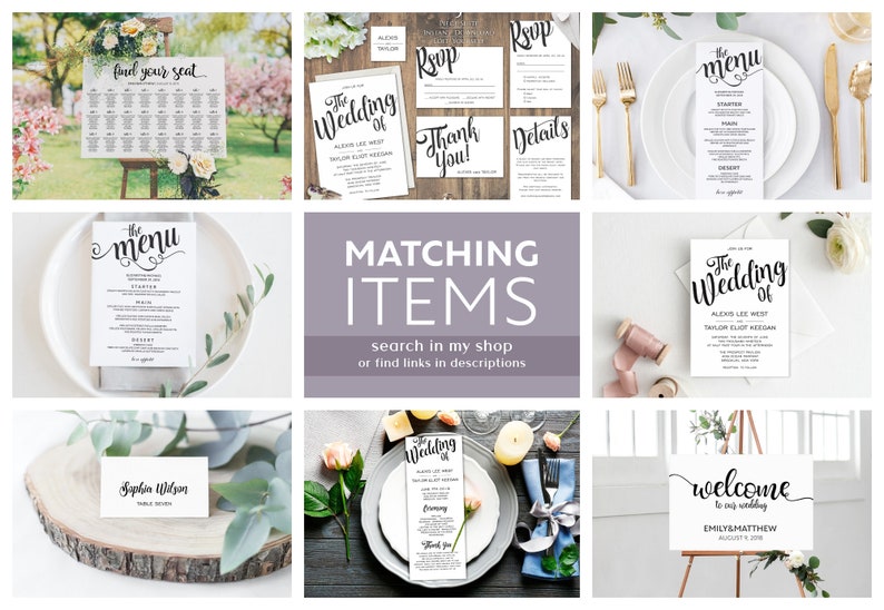 Minimalist Seating Chart Template Alphabetical Seating Chart - Etsy