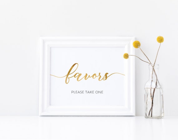 Favors Please Take One Sign Wedding Signs Favor Sign | Etsy