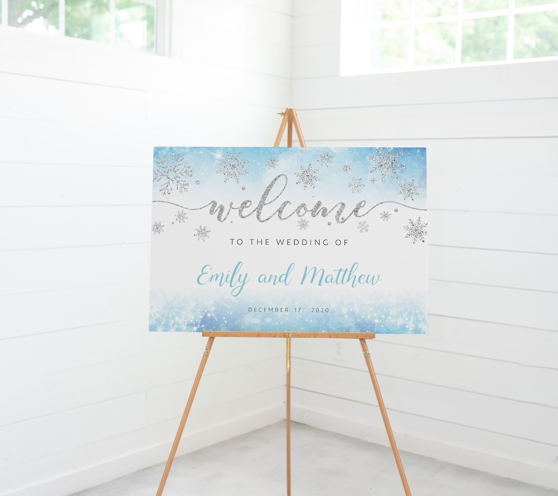 Winter Welcome Sign Template Winter Wonderland Sign - Etsy