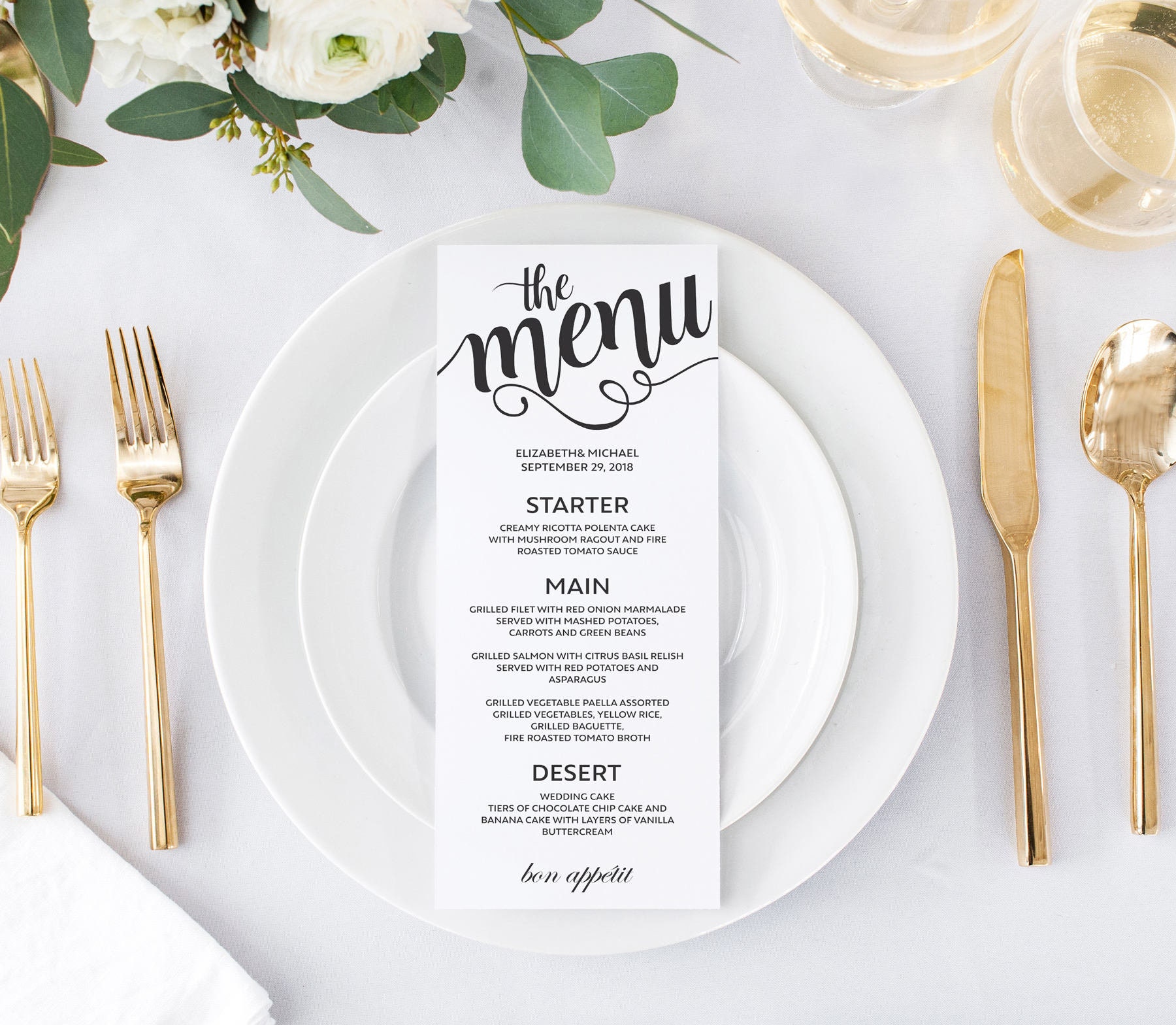 Diy Menu Cards Template
