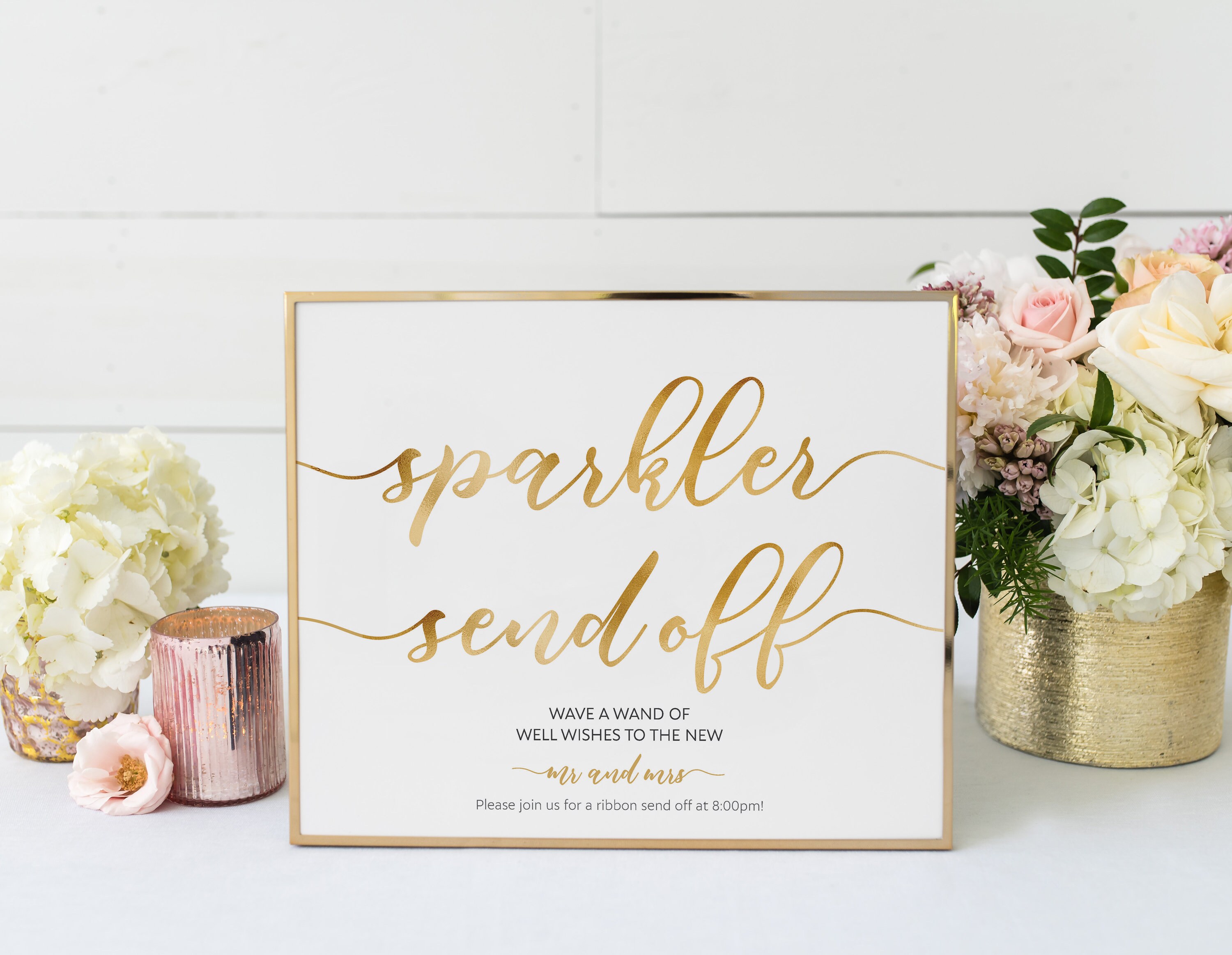 Sparklers Send Off Sign Wedding Sign Gold wedding sign | Etsy