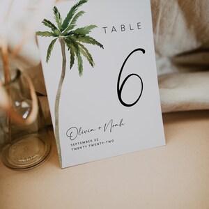 Tropical Wedding Table Numbers, Table Numbers Printable, Tropical ...