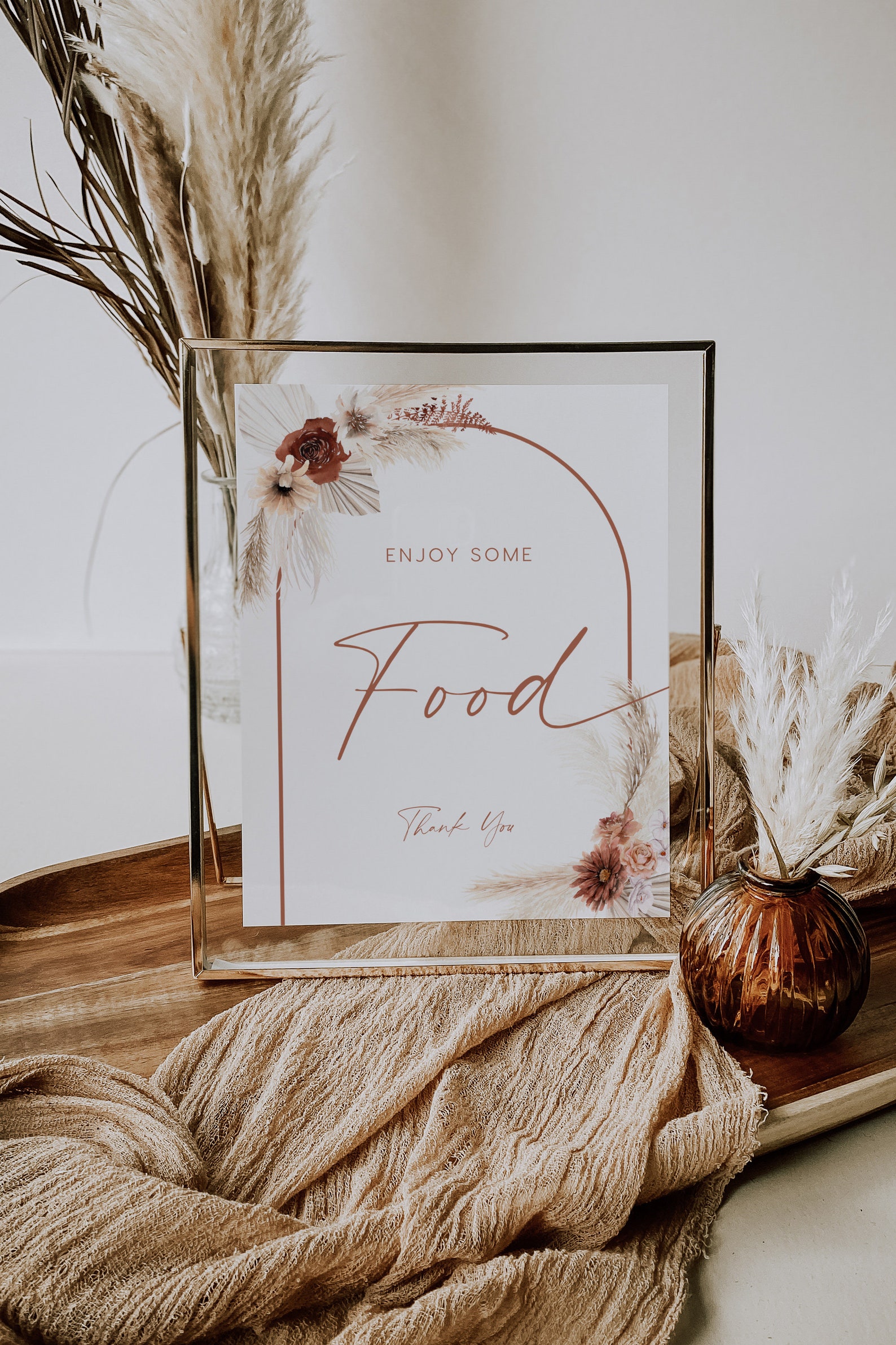 Food Sign Printable Food Sign Template Pampas Grass Sign | Etsy