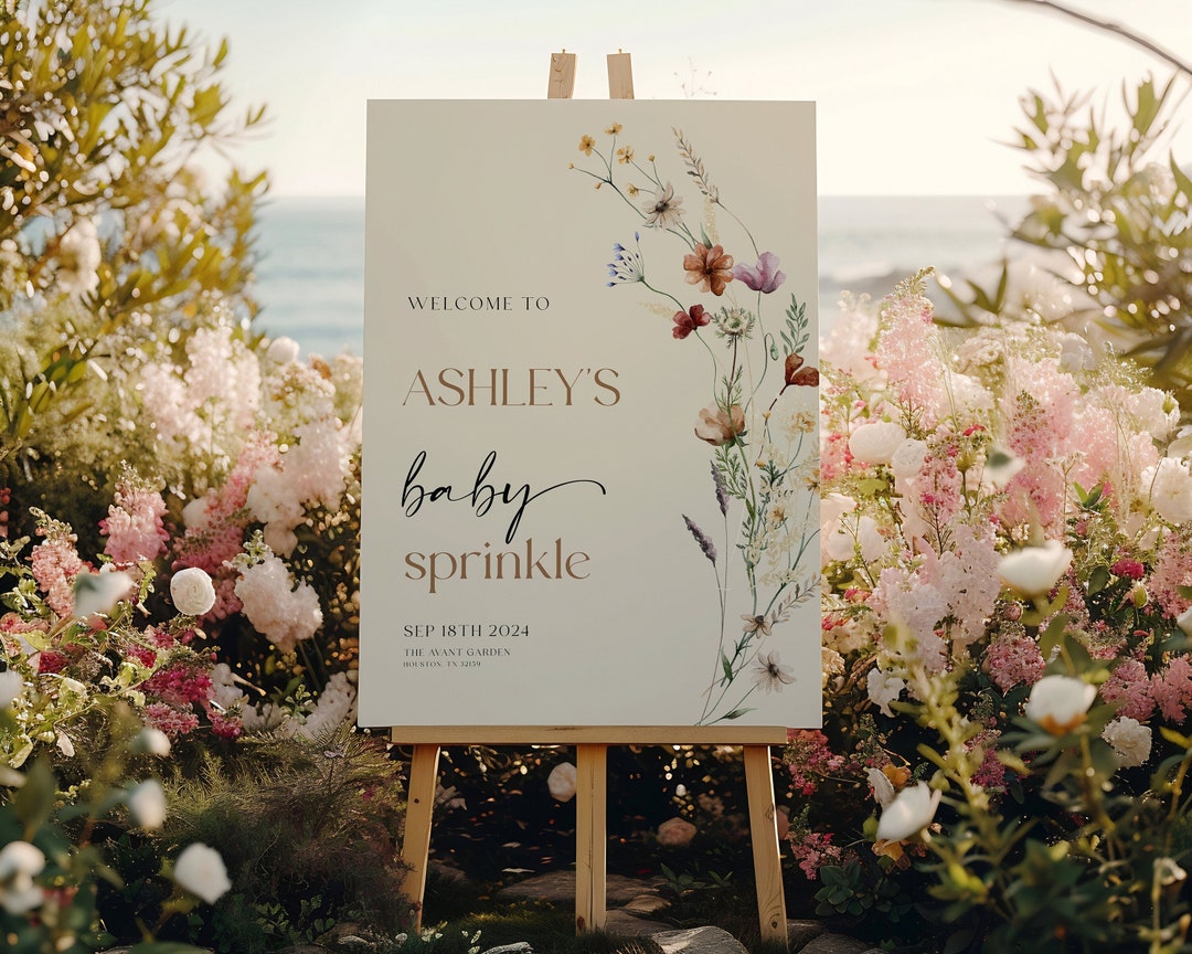 Baby Sprinkle Welcome Sign, Welcome Sign Template, Gender Neutral Baby ...