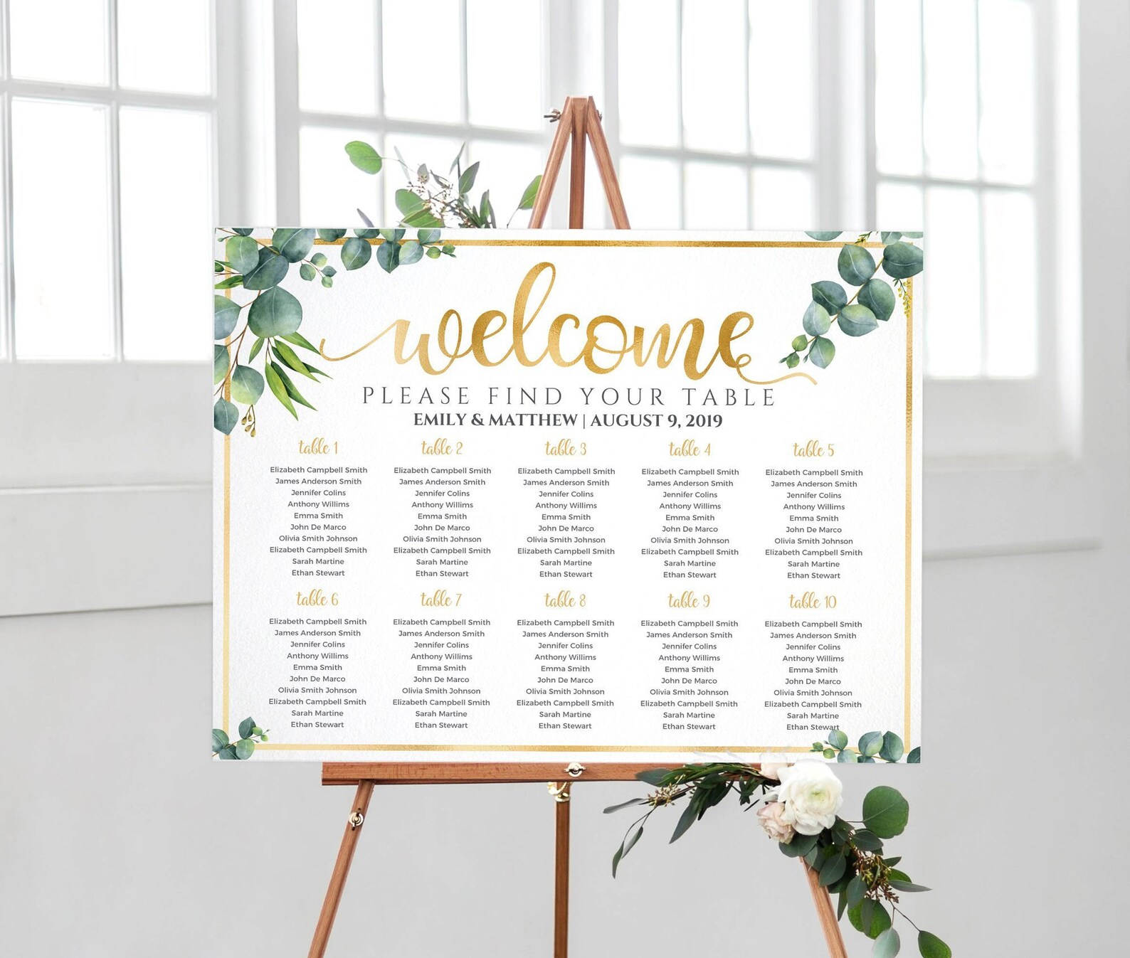 Wedding Seating Chart Eucalyptus Seating Chart Eucalyptus - Etsy