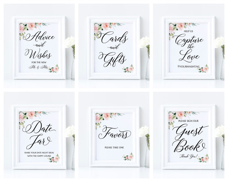 Wedding Bundle Signs 12 Printable Sign in One Bundle Cards - Etsy