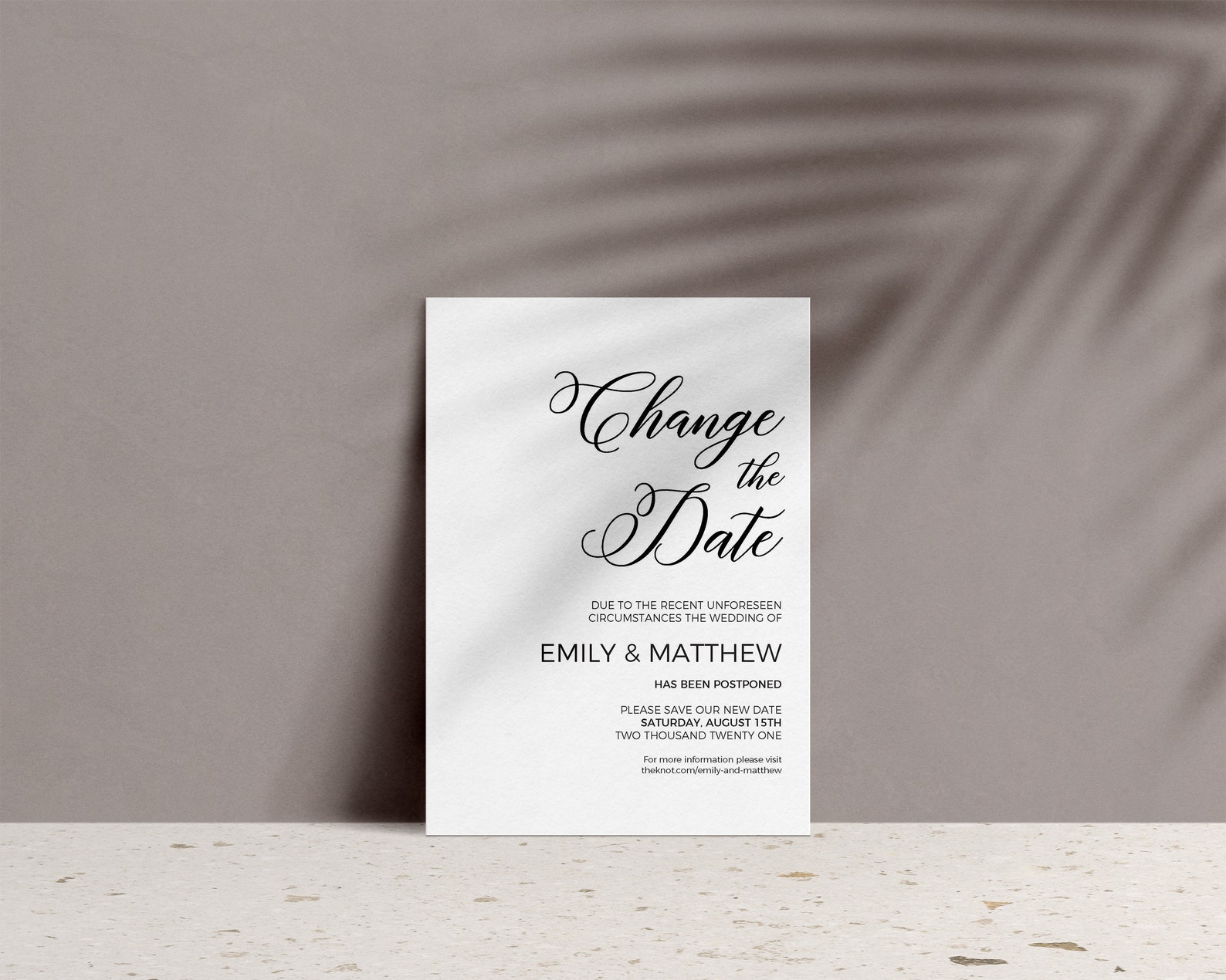Change the Date Template Wedding Postponed Cards Change the | Etsy