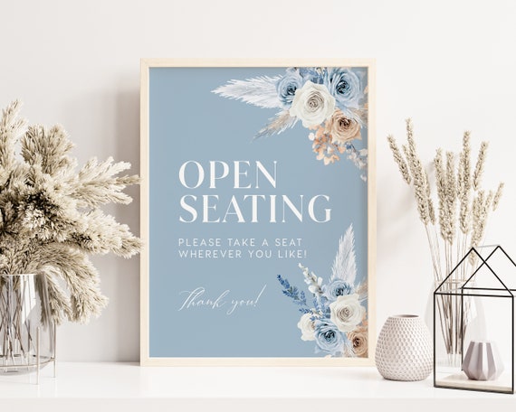 Open Seating Sign Wedding Seating Sign Pick a Seat Sign - Etsy